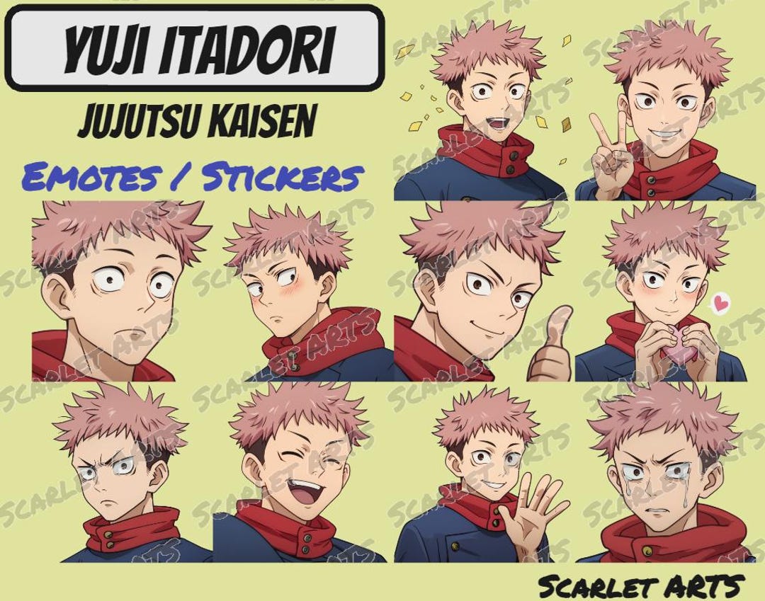 Yuji Itadori Emotes / Stickers - Anime Style - Twitch, Youtube, Discord ...
