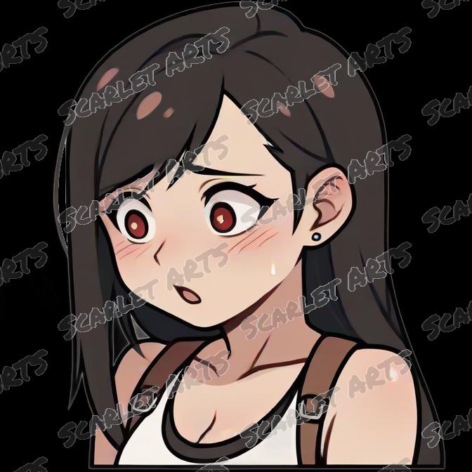 Tifa Final Fantasy VII FF7 Emotes / Stickers - Anime Chibi Style ...