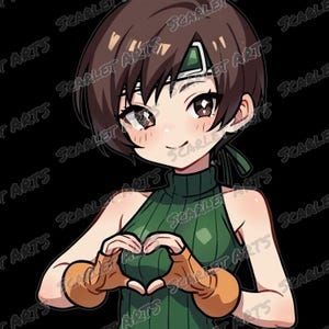 Yuffie Final Fantasy VII FF7 Emotes / Stickers - Anime Chibi Style ...