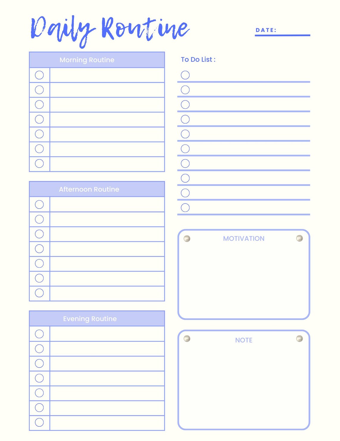 Simple Pastel Blue Planner & Calendar - Etsy