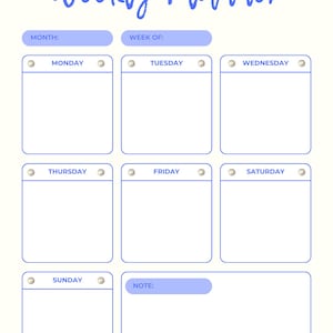 Simple Pastel Blue Planner & Calendar - Etsy