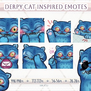 9 (incl. 8 Animated) Derpy Cat / Tiger Inspired Emotes for Twitch ...