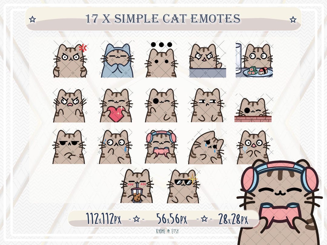 17 emoticones de gato sencillos para Twitch/Discord (lindos, memes ...