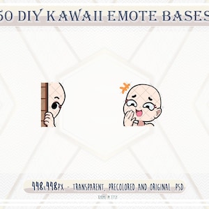 50 DIY Emote Bases for Twitch / Discord - Commercial Use Allowed (cute ...