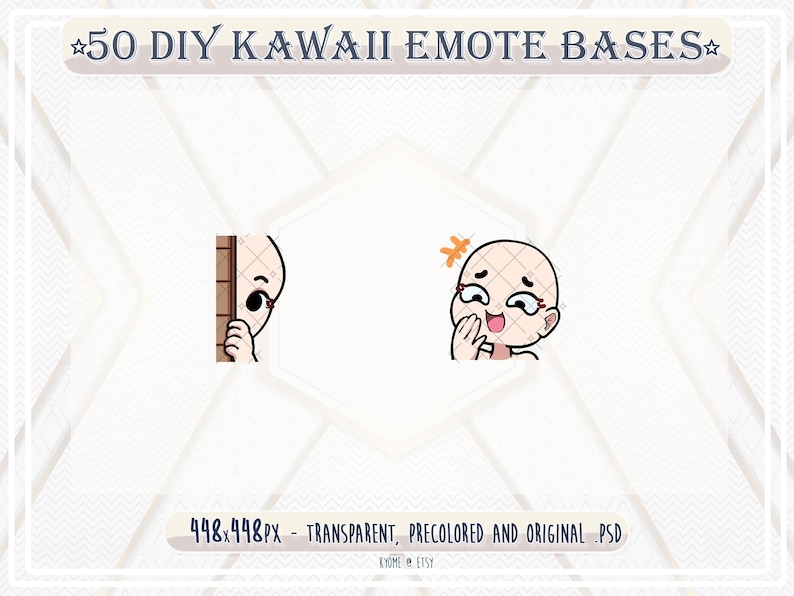 50 DIY Emote Bases for Twitch / Discord Commercial Use Allowed cute ...
