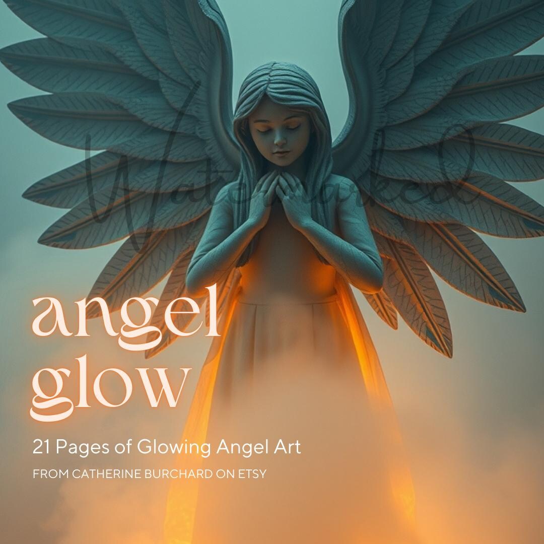 Angel Glow Digital Instant Download, Angel Ephemera, Angel Journaling ...