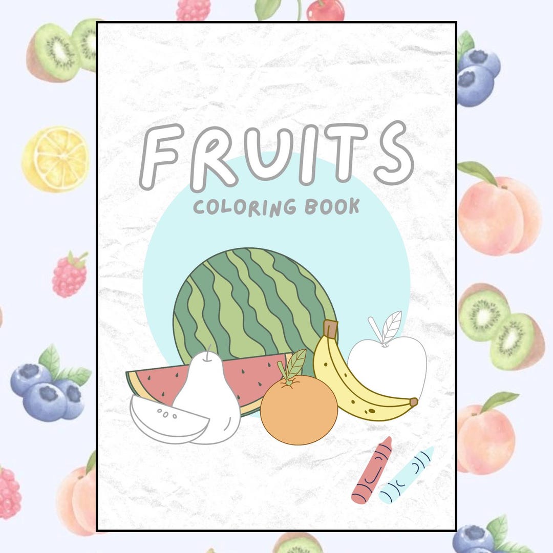 Fruits Colouring Book - Etsy
