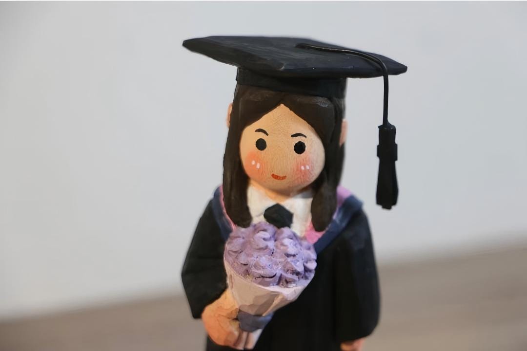 Personalized Wooden Graduation Sculpture: Handmade College Keepsake - Etsy