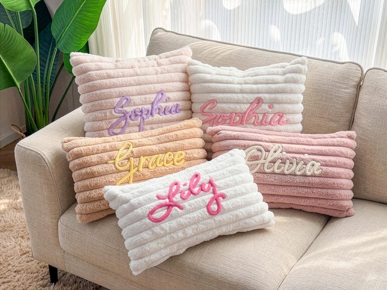 Custom Name Plush Pillow: Mother's Day Gift , Cozy Bedroom Decor - Etsy