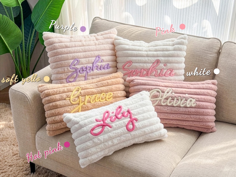 Personalized Name Pillow for Nursery: Custom Striped Plush Pillow ...