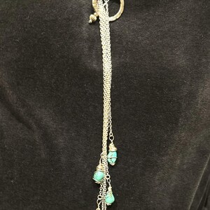 Tourquoise Teardrop Silver Waterfall Necklace - Etsy