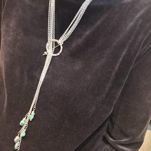 Tourquoise Teardrop Silver Waterfall Necklace - Etsy