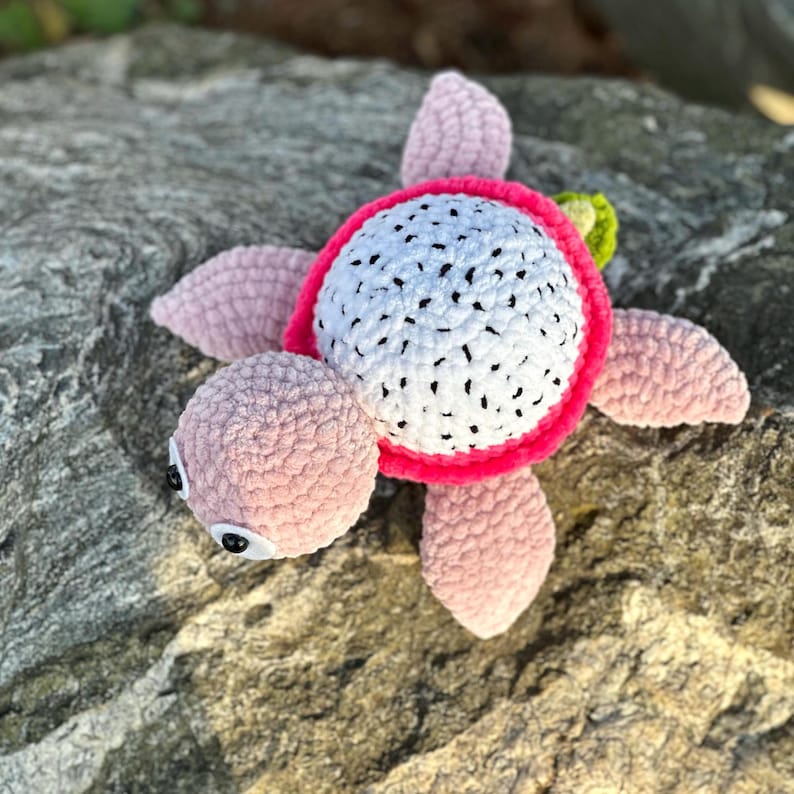 Dragon Fruit Turtle Crochet Pattern – Unique Amigurumi Plush, Tropical ...