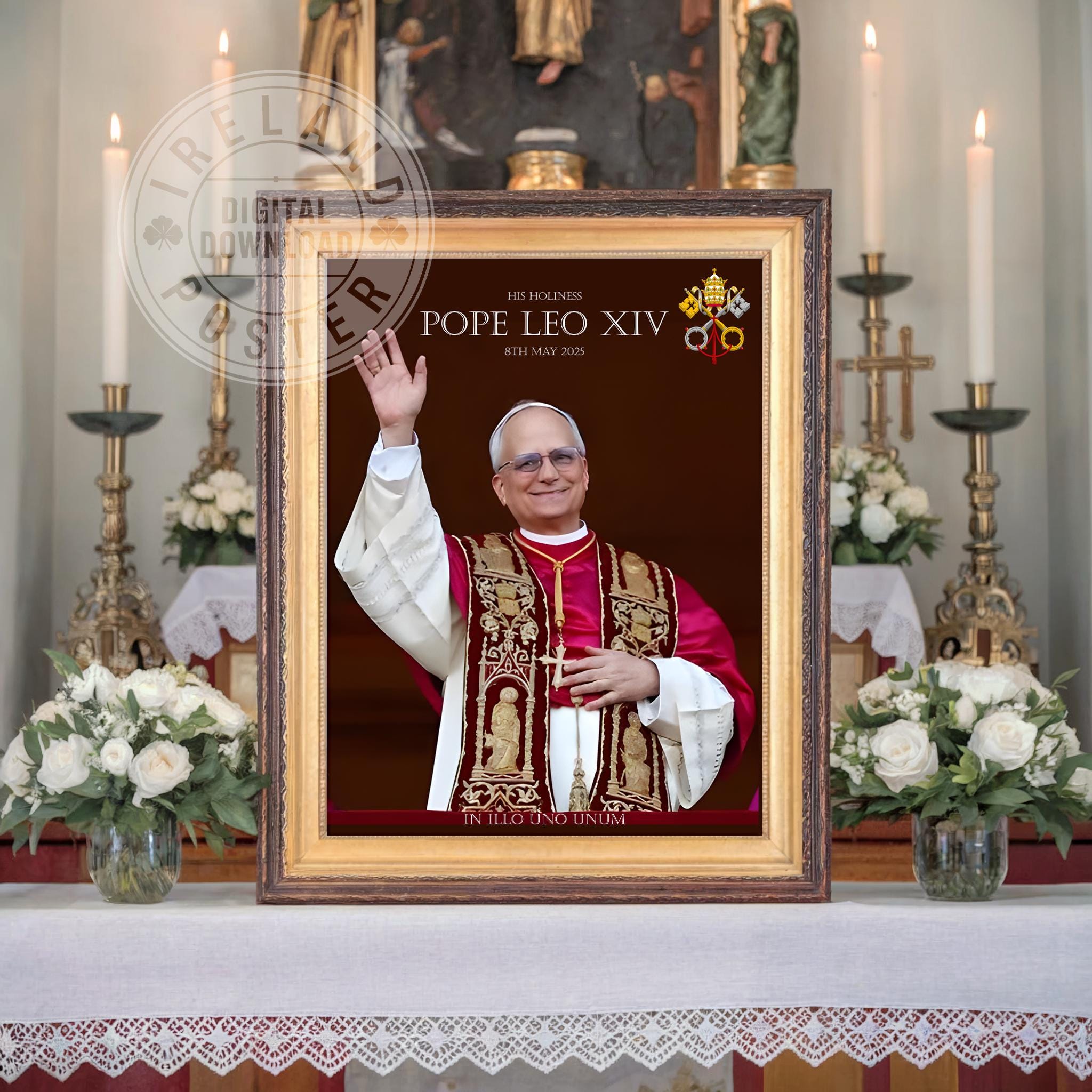 Pope Leo XIV Poster & Pope Francis Commemoration Art | Catholic ...