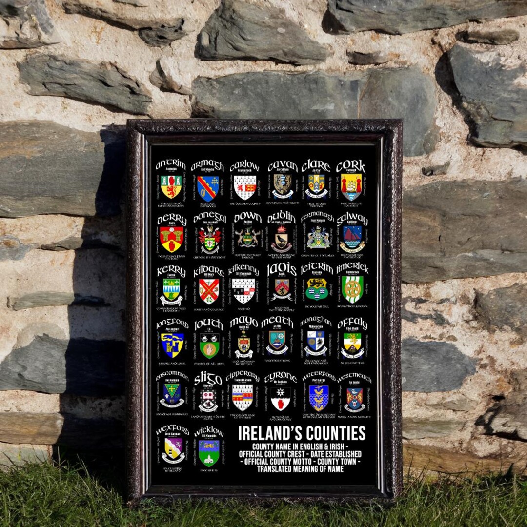 Irish County Crests | Translation, Meaning, County Town & More Ireland ...