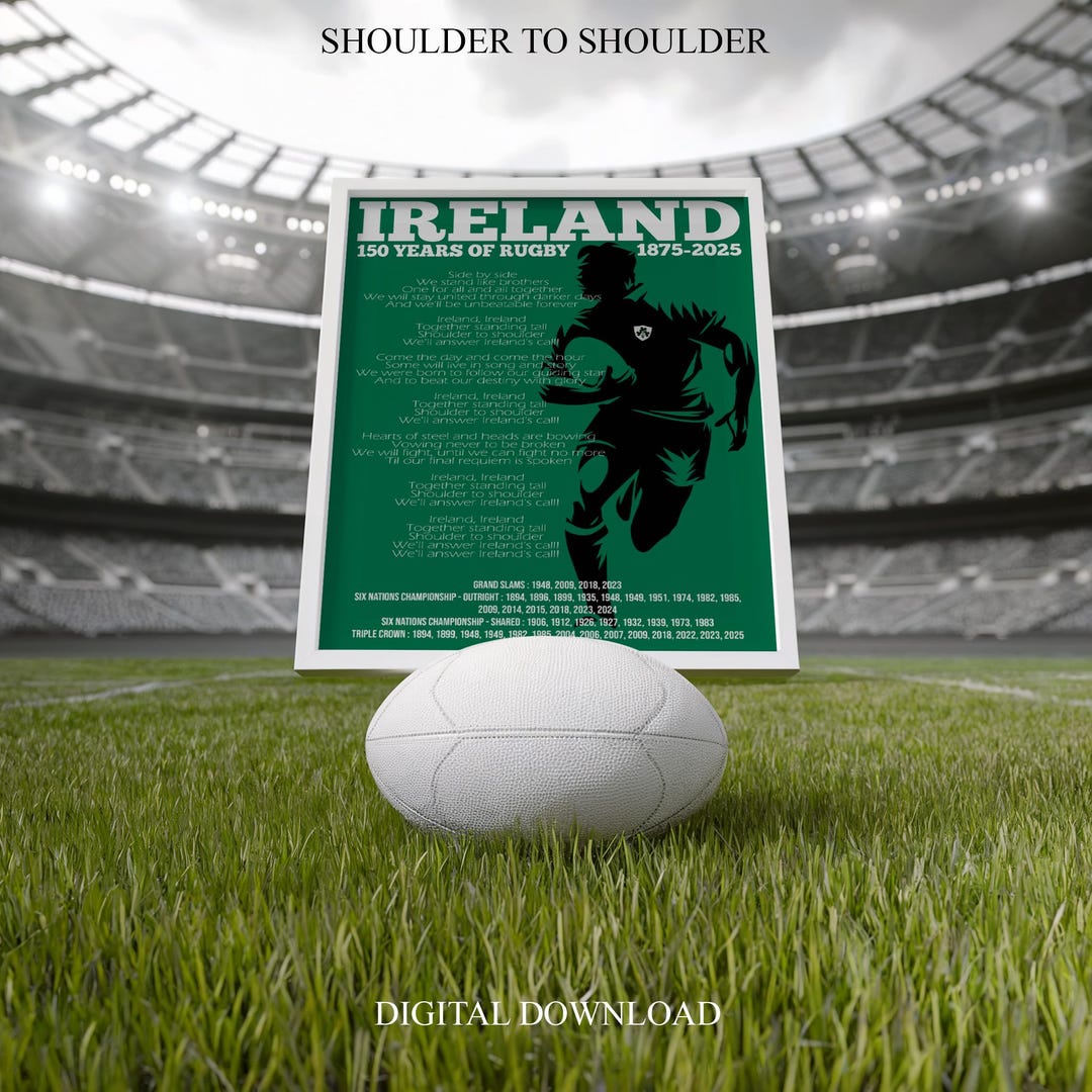 Irish Rugby 150 Years Print: Ireland's Call Lyrics, Six Nations Honours ...