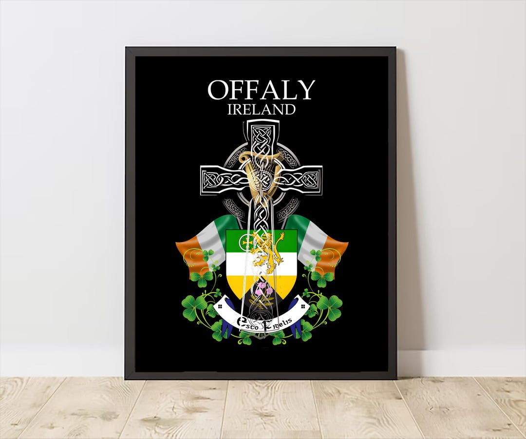 County Offaly Ireland | County Coat of Arms & Irish Celtic Cross ...