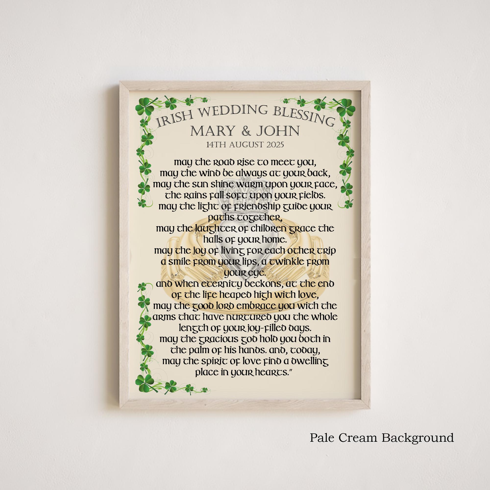 Irish Wedding Blessing Template | Custom Names and Date | Ireland ...