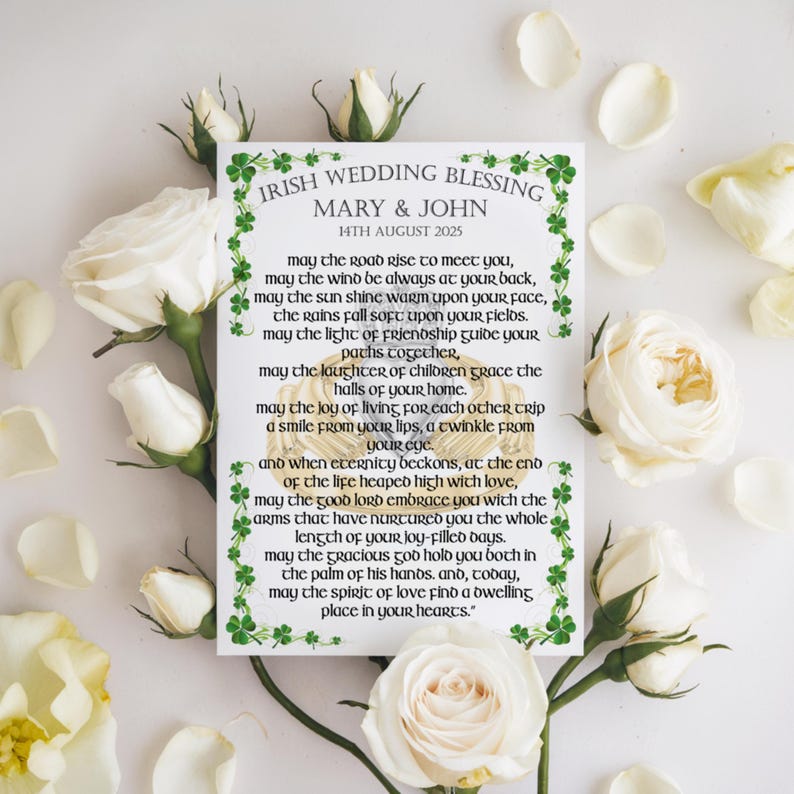 Irish Wedding Blessing Template | Custom Names and Date | Ireland ...