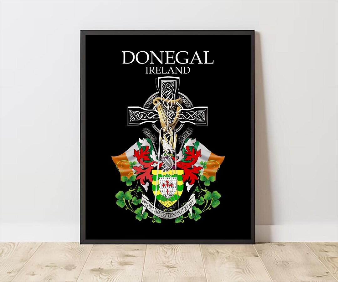 County Donegal Ireland | County Coat of Arms & Irish Celtic Cross ...