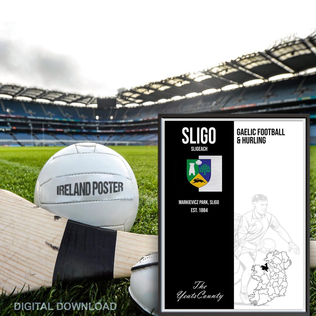 Sligo GAA Print: Gaelic Football & Hurling, Irish County Wall Art ...