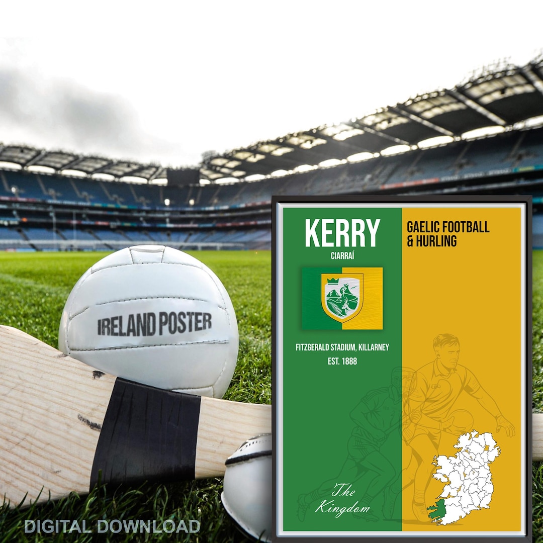 Kerry GAA Digital Print | Gaelic Football & Hurling Poster | Irish ...