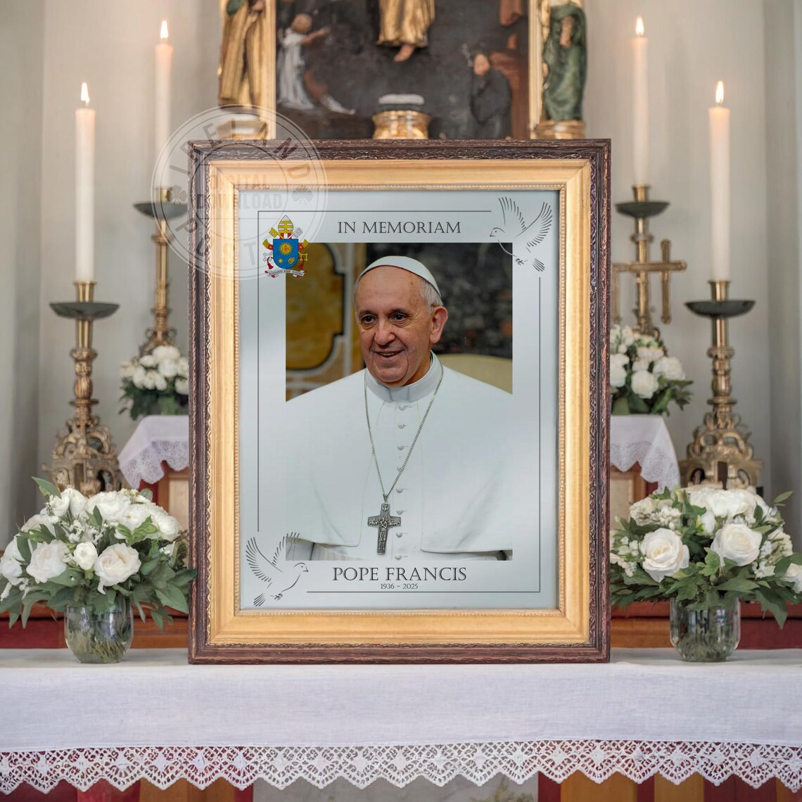 Pope Leo XIV Poster & Pope Francis Commemoration Art | Catholic ...