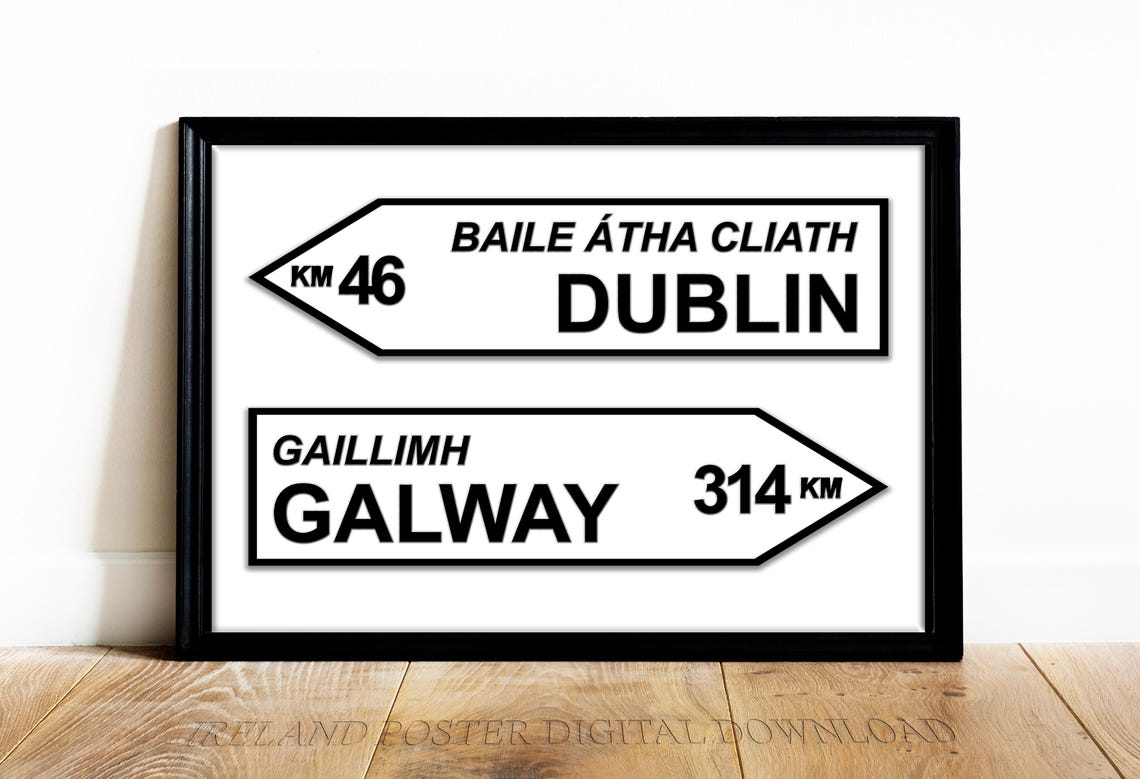 Custom Irish Road Sign Print: Personalized Ireland Art (digital ...