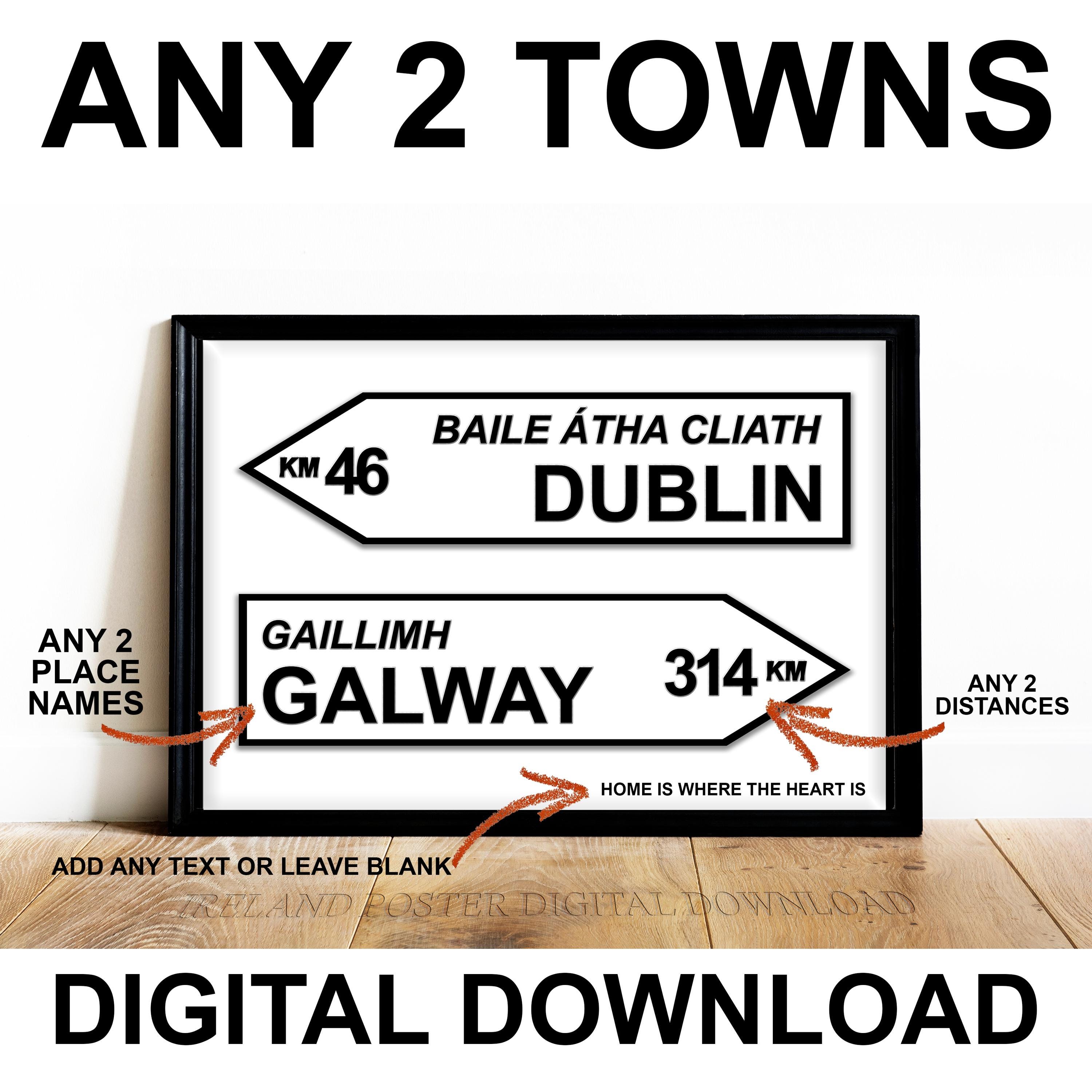 Custom Irish Road Sign Print: Personalized Ireland Art (digital ...