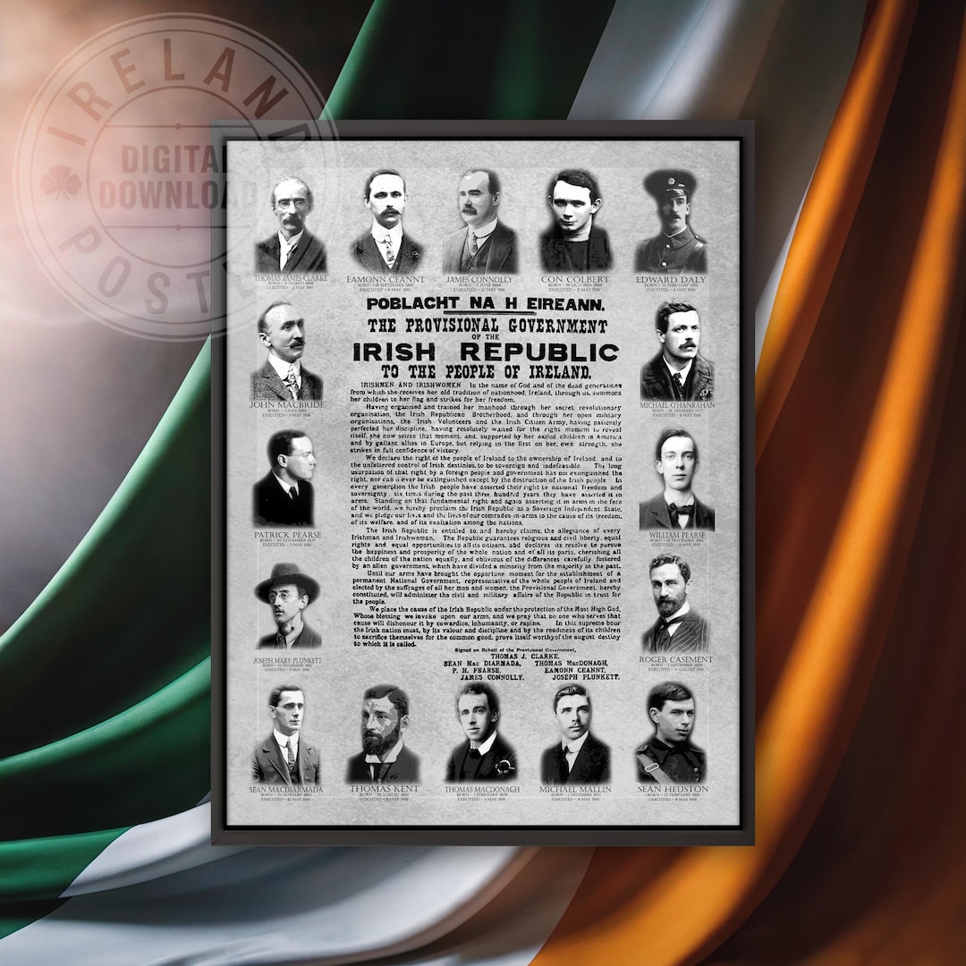 Irish Proclamation of the Republic Wall Art | Easter Rising 1916 Print ...