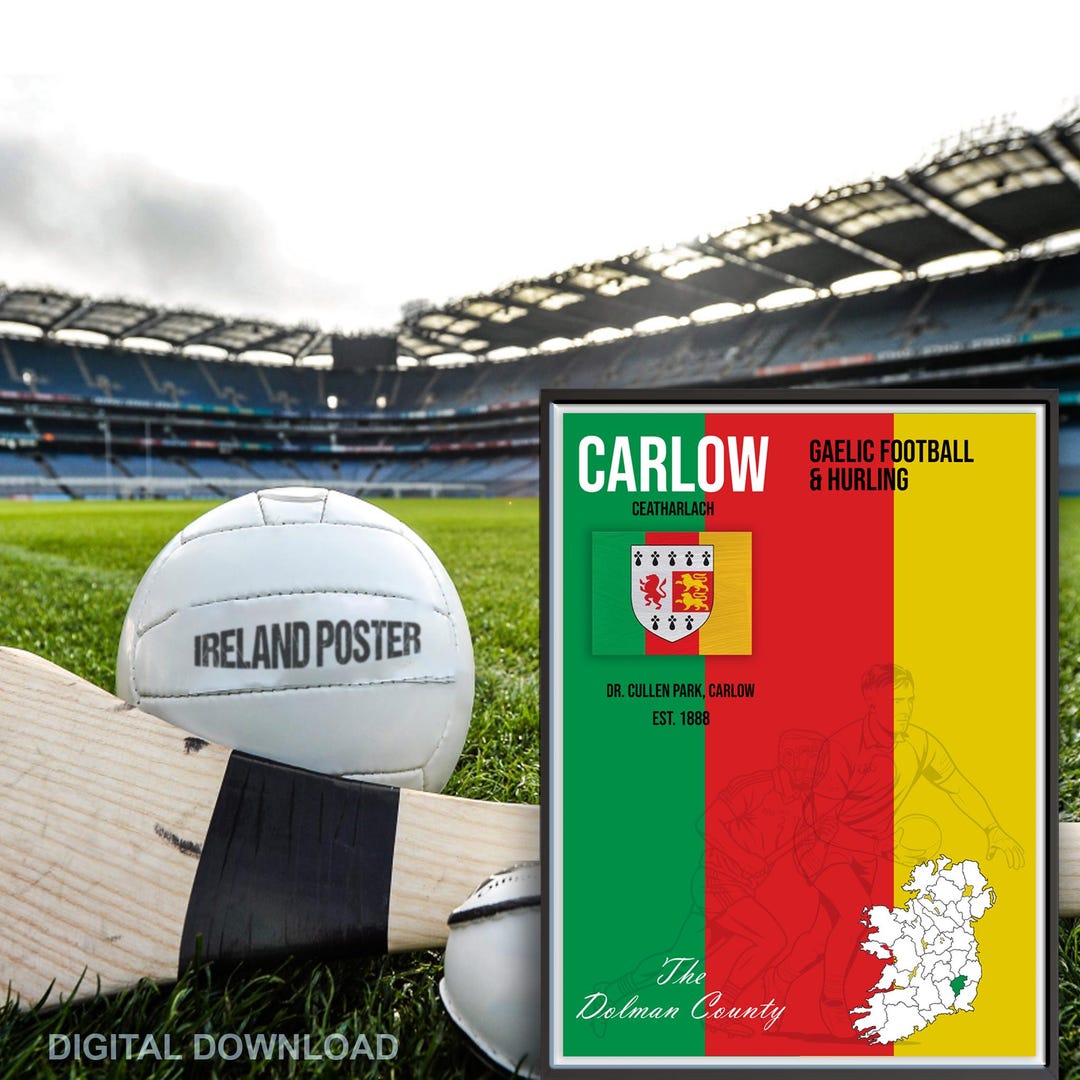 Carlow GAA Poster: Irish Gaelic Football & Hurling Wall Art (digital ...
