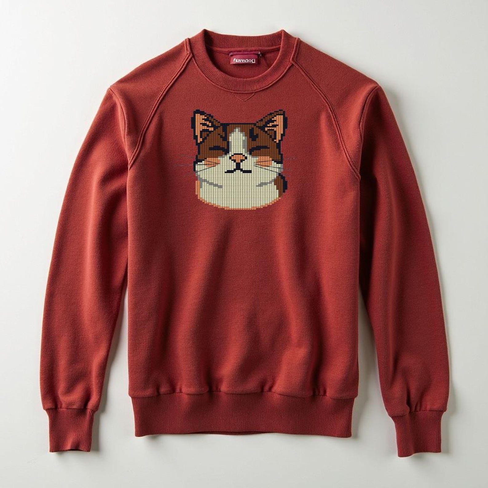 Happy Cat Knitting Chart – Smiling Cat Pattern – 5 Colors – Cute Cat ...