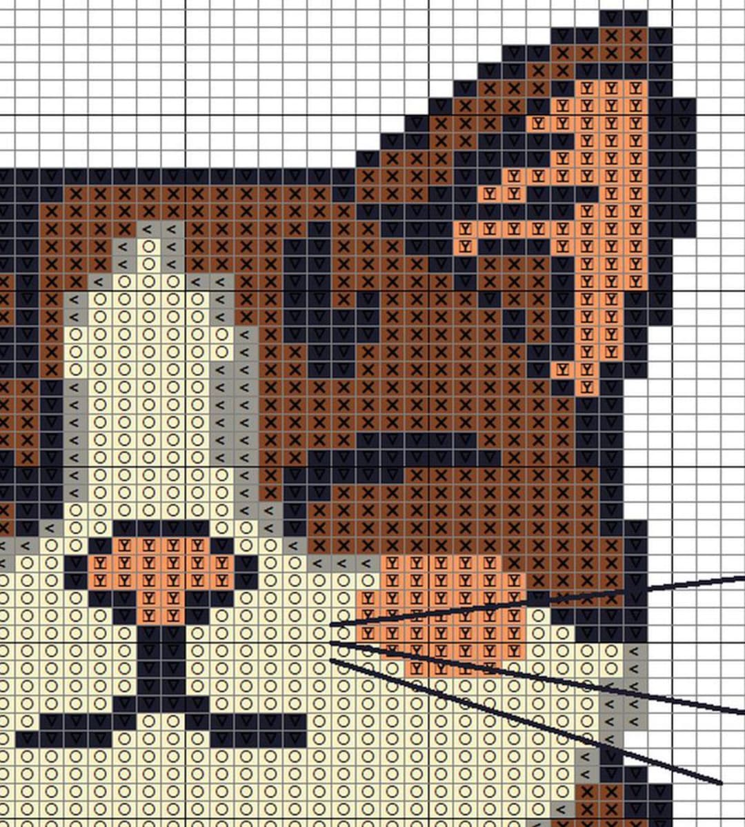 Happy Cat Knitting Chart – Smiling Cat Pattern – 5 Colors – Cute Cat ...