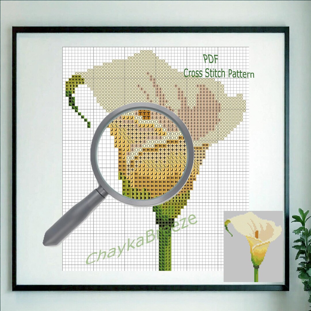 Calla Lily Cross Stitch Pattern: Elegant Flower Embroidery (PDF ...