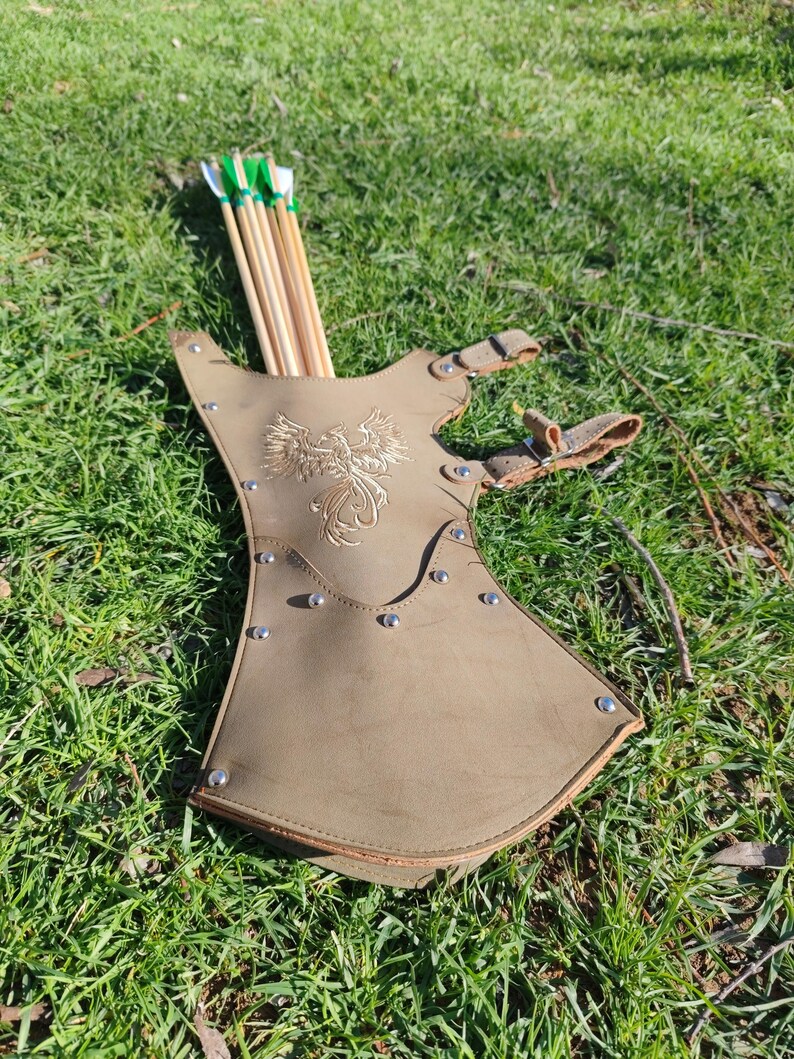 10 Pieces Traditional Arrows + Ottoman Archery Leather Arrow Quiver for ...