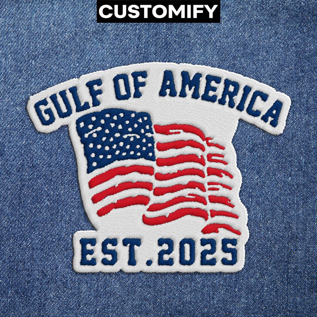 The Gulf of America Patriotic Republican Embroidered Patches Trump 2025 ...
