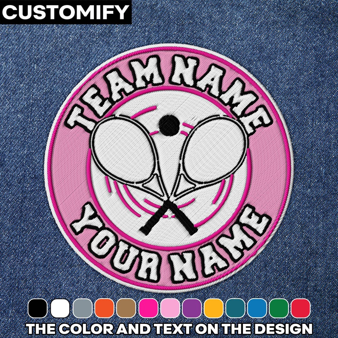 Custom Tennis Racket Ball Girls Embroidered Patch Personalized Sport ...