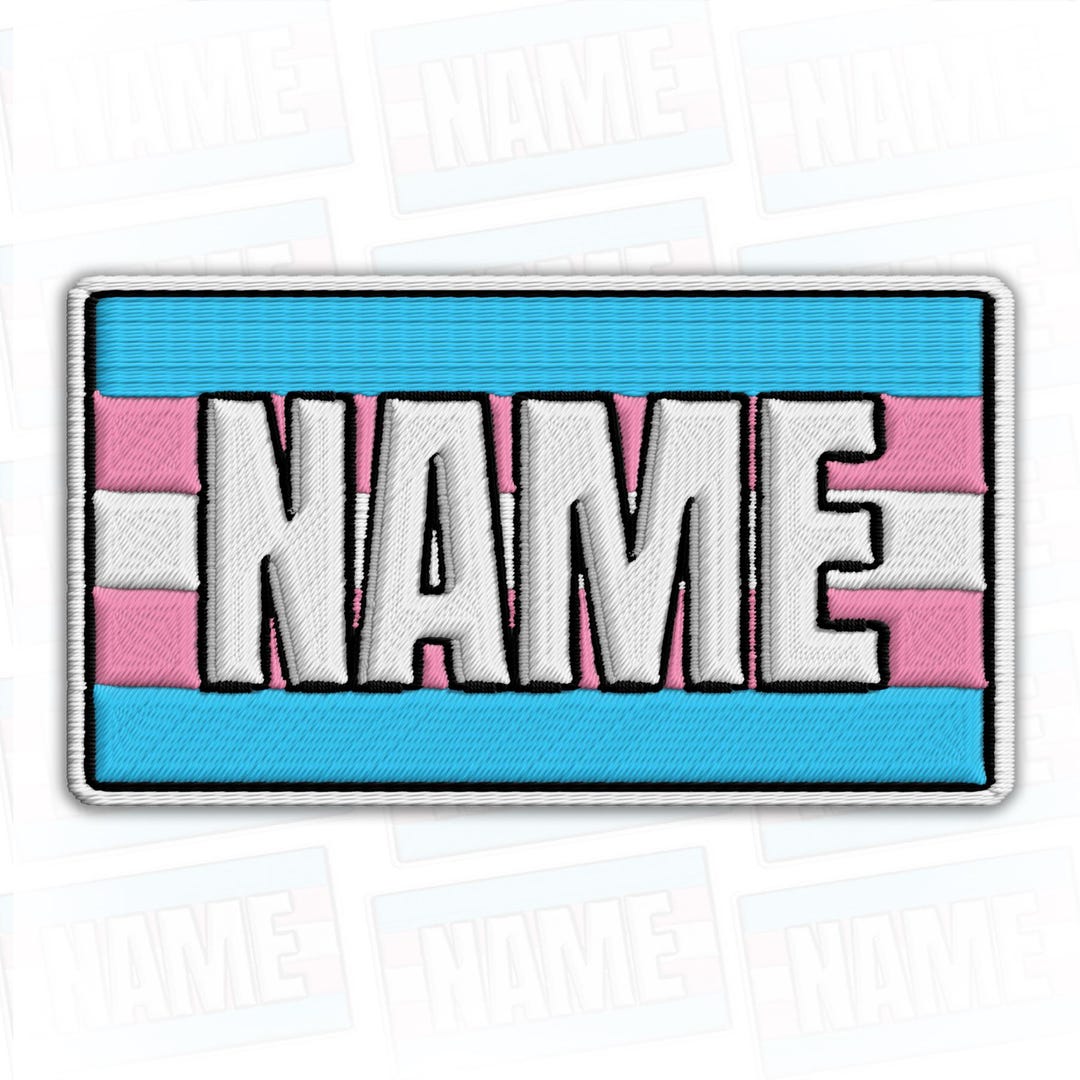 Custom Trans ALLY Name Embroidered Patches Personalized LGBT Name ...