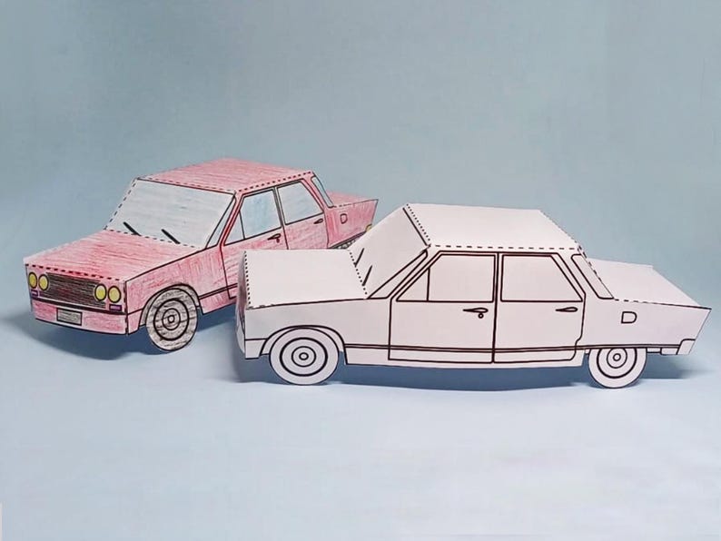 Classic Car Paper Craft - Color, Cut, and Create Your Own Car - Digital ...