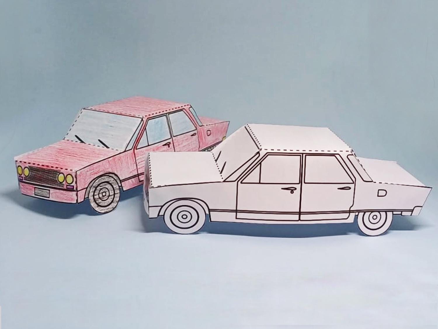Classic Car Paper Craft - Color, Cut, and Create Your Own Car - Digital ...
