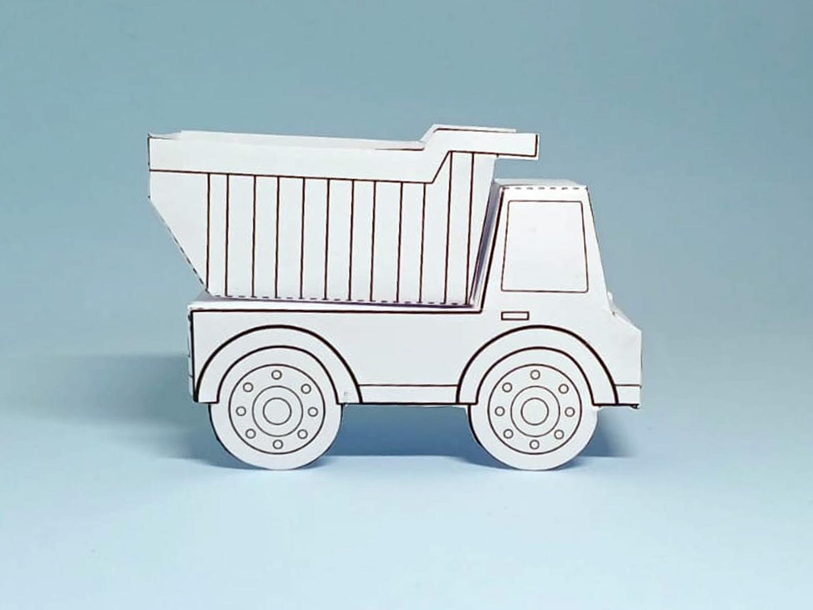 Printable Dump Truck Papercraft Kit – DIY Paper Toy for Kids - Etsy