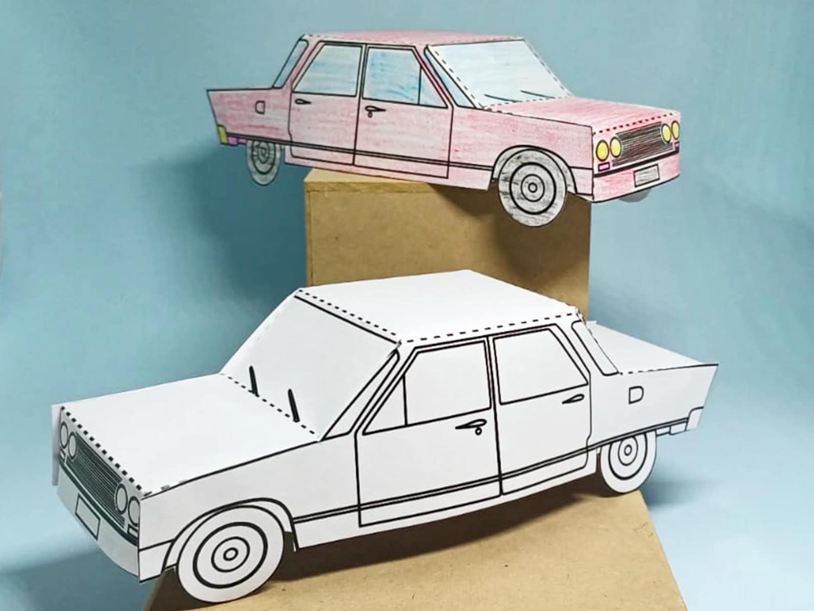 Classic Car Paper Craft - Color, Cut, and Create Your Own Car - Digital ...