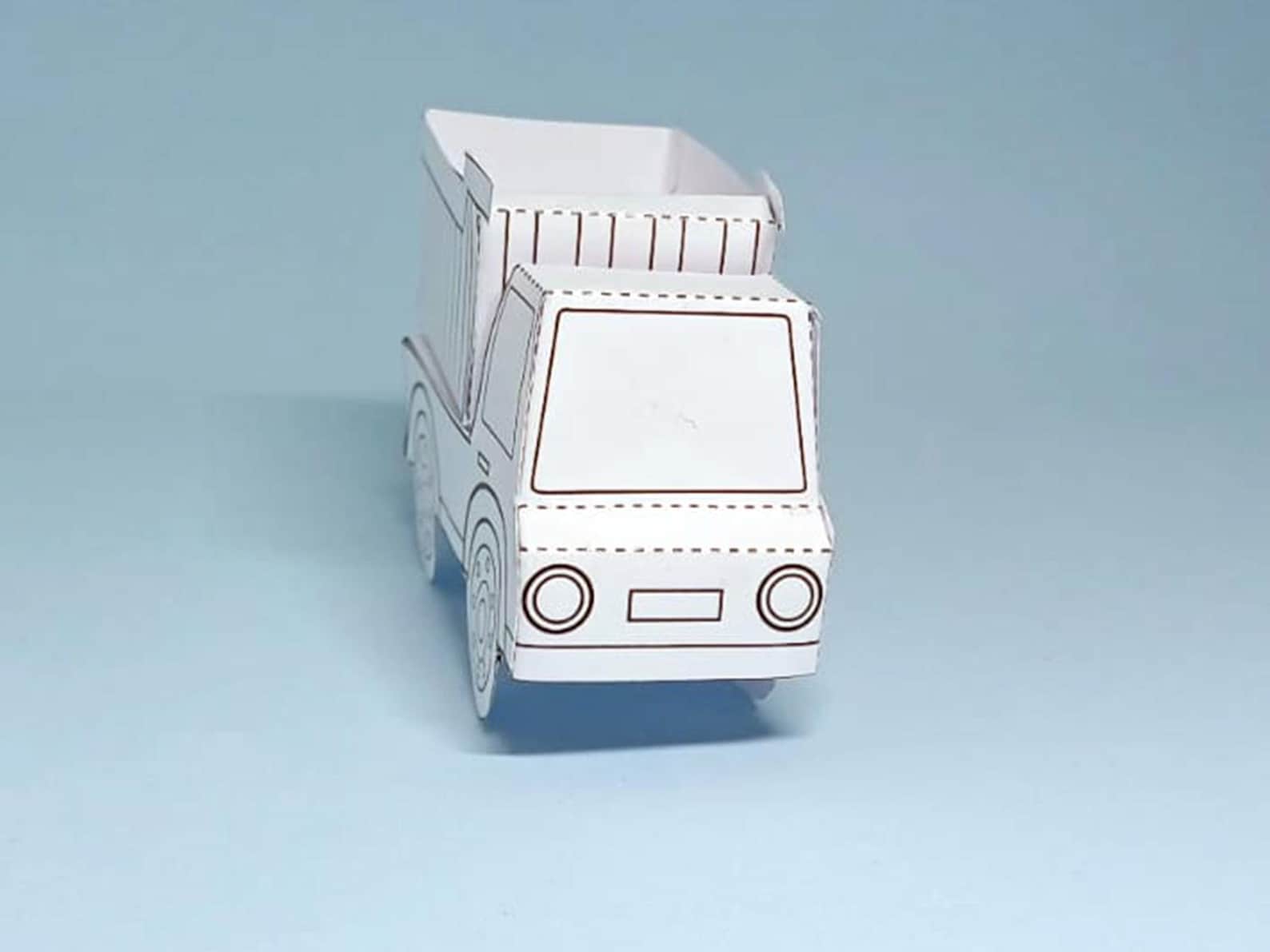 Printable Dump Truck Papercraft Kit – DIY Paper Toy for Kids - Etsy