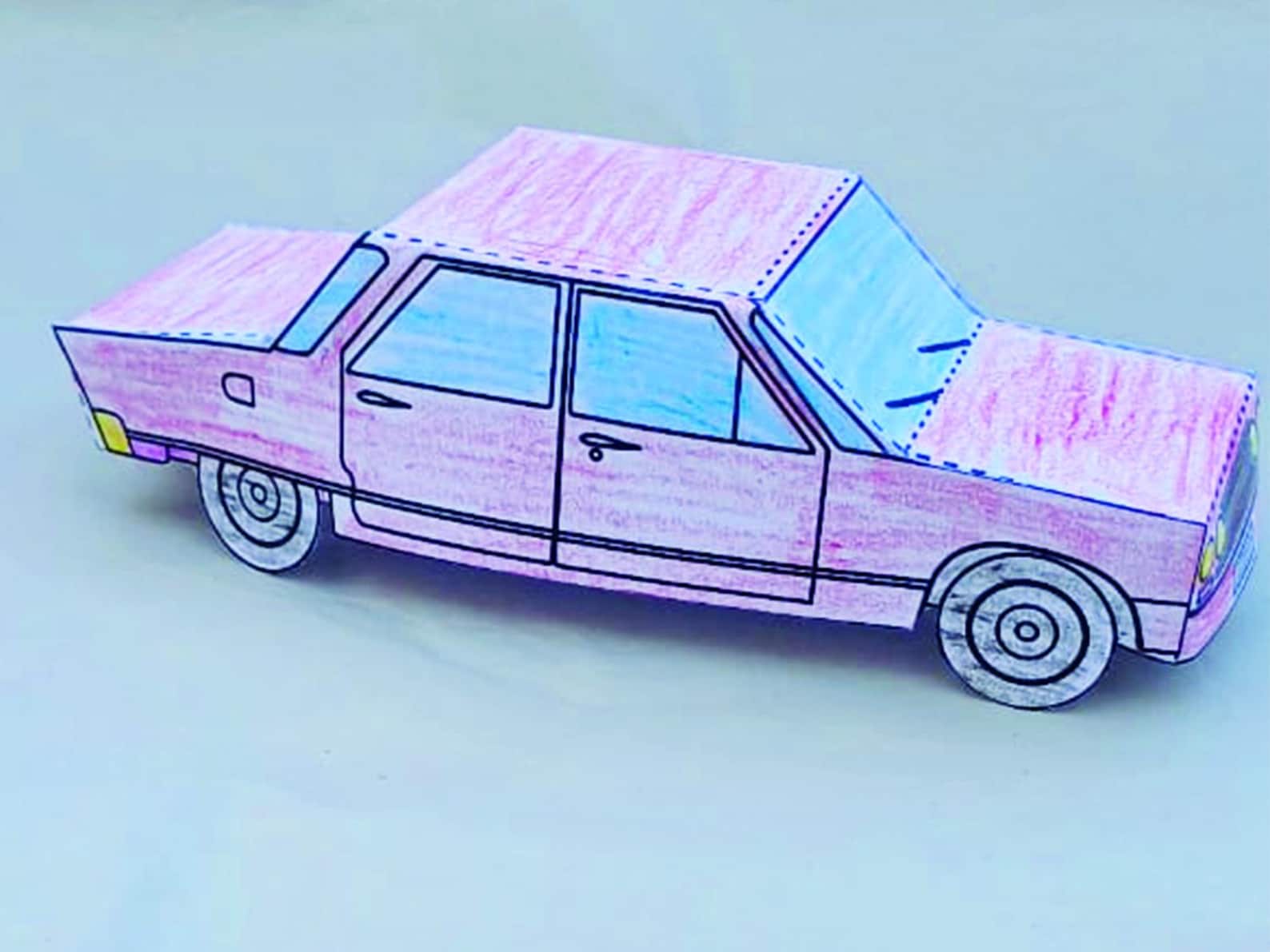 Classic Car Paper Craft - Color, Cut, and Create Your Own Car - Digital ...