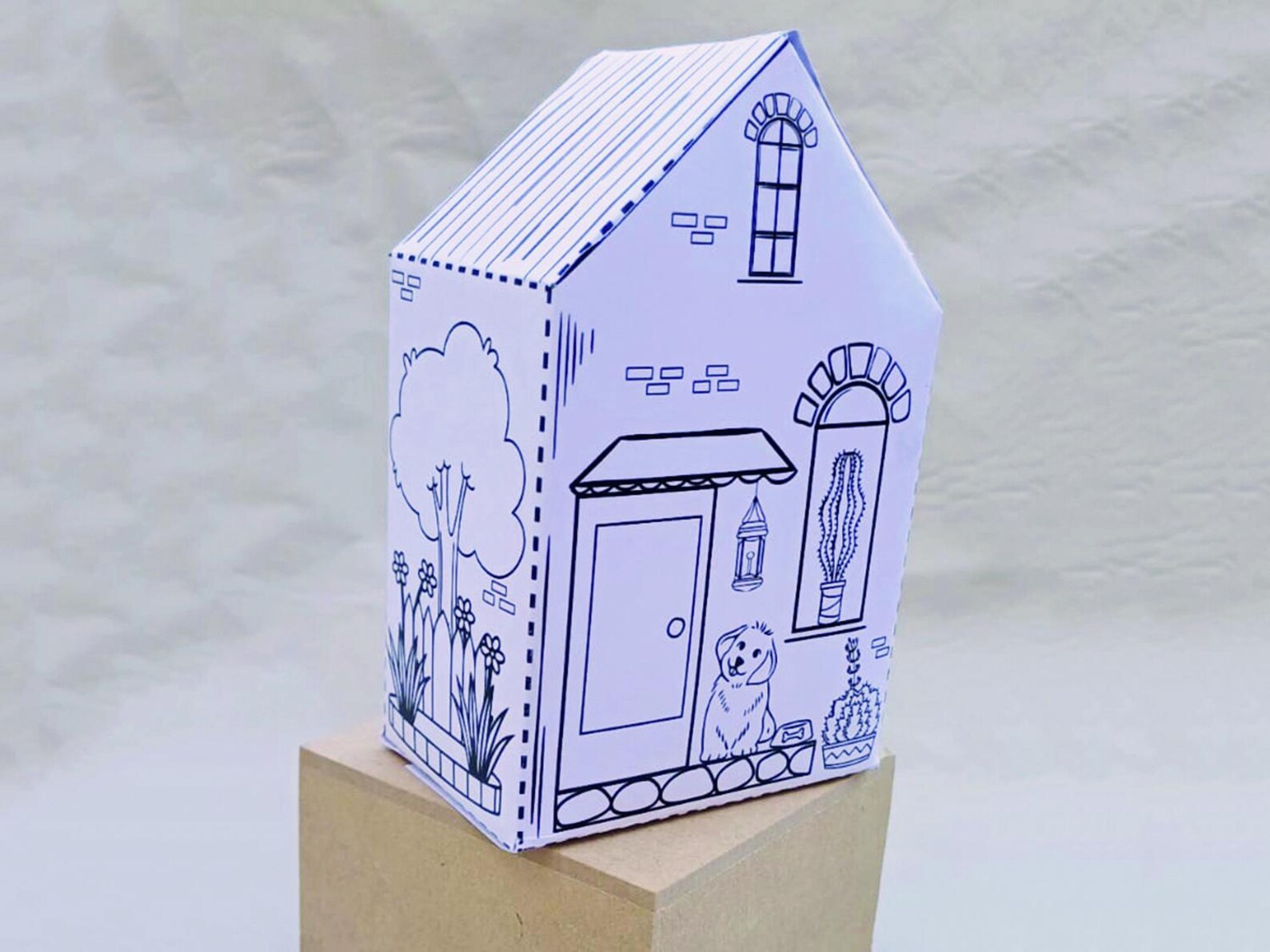 Paper House Craft Kit: 4 Printable Houses to Build, Color and Cut, Fun ...