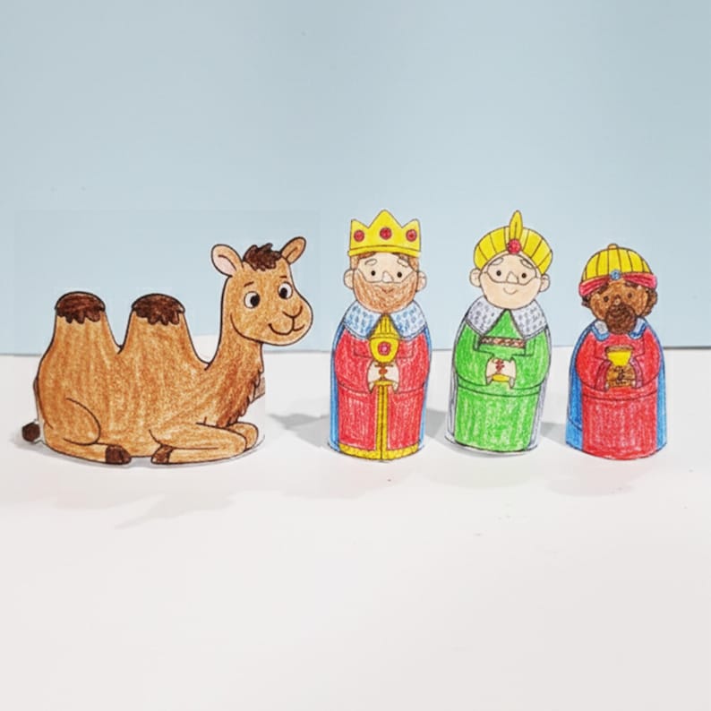 Printable Three Kings Nativity PDF – Wise Men With Camel – Epiphany ...