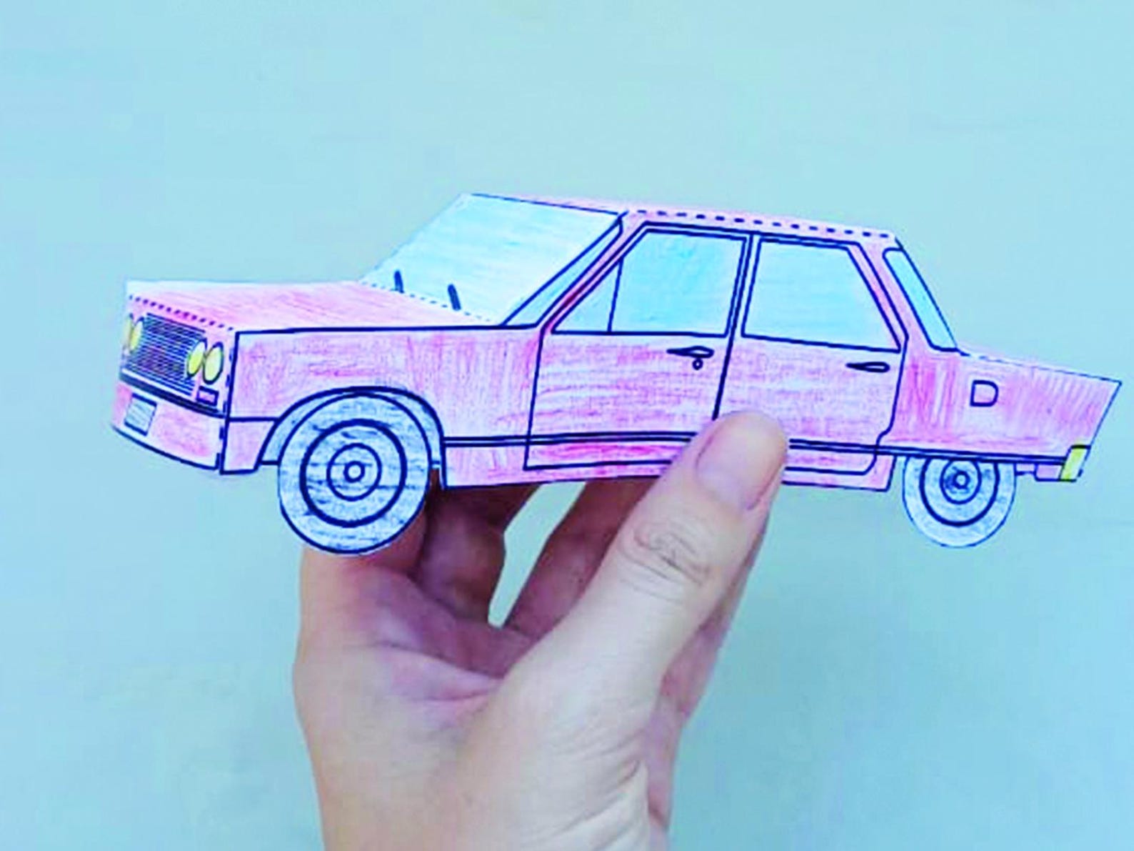 Classic Car Paper Craft - Color, Cut, and Create Your Own Car - Digital ...