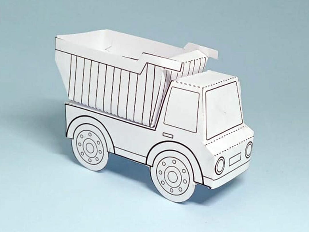 Printable Dump Truck Papercraft Kit – DIY Paper Toy for Kids - Etsy