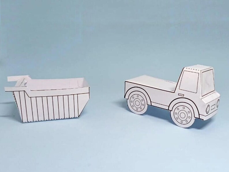 Printable Dump Truck Papercraft Kit – DIY Paper Toy for Kids - Etsy