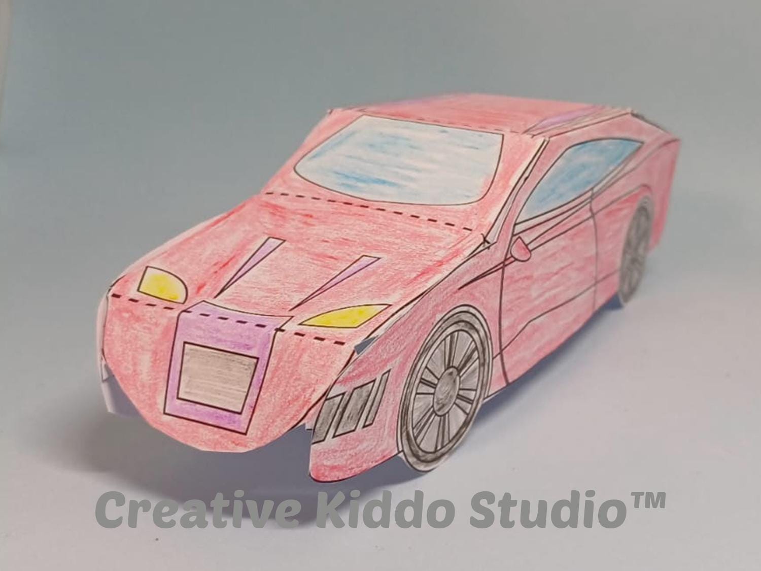3D Sports Car Paper Model – Printable DIY Paper Craft for Kids & Adults ...